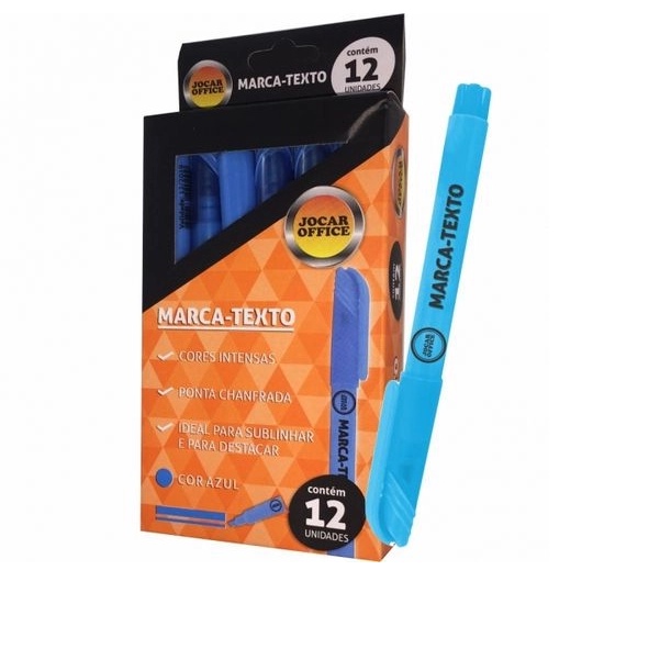 Marca Texto Azul Jocar Office | Shopee Brasil