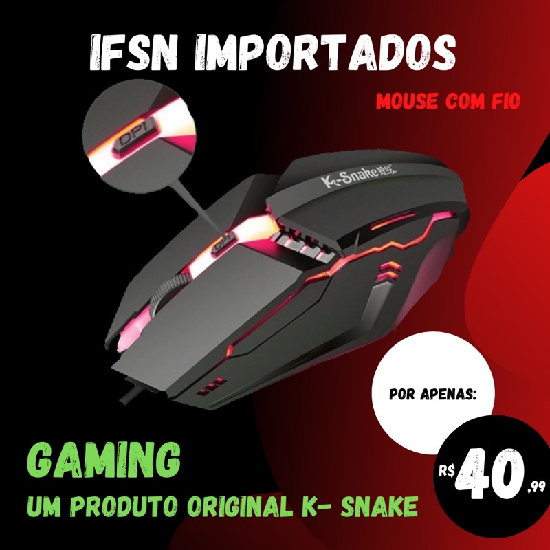 Mouse K-Snake | Shopee Brasil