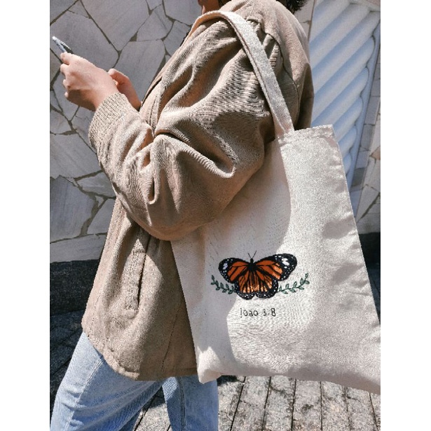 bolsa ecobag bordada a mão personalizada | Shopee Brasil