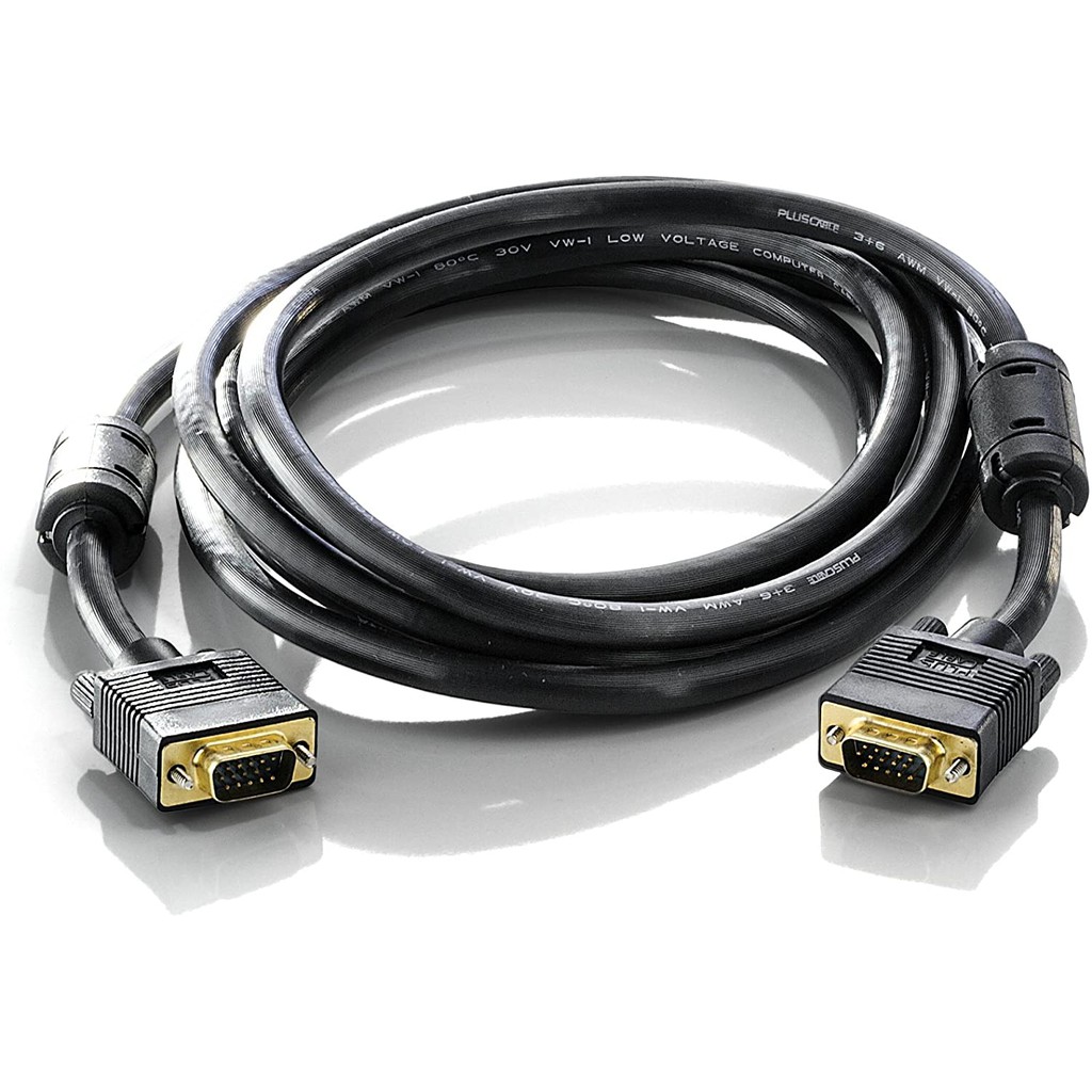 Cabo para Monitor 3 metros VGA / SVGA / RGB Gold com Filtro de Ferrite ...