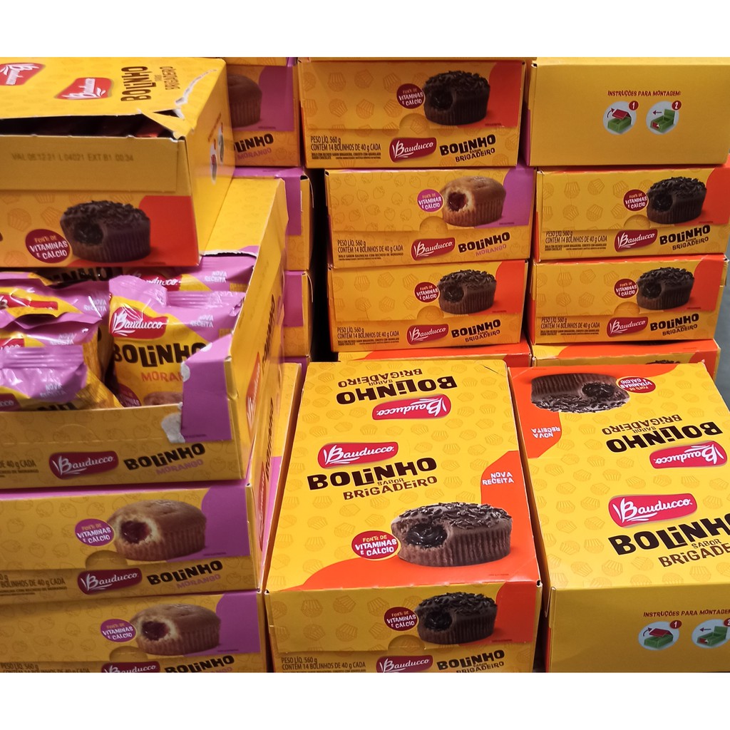 Bolinho Recheado Bauducco Sabores Brigadeiro e Morango Nova Receita ...