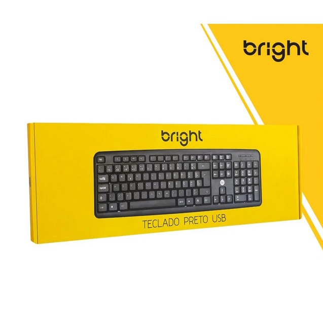 *Teclado Simples Usb Padrão Abnt2 Preto 14 Bright ORIGINAL | Shopee Brasil