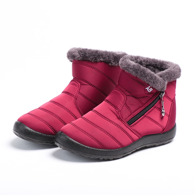 Botas De Neve Mulheres Quentes Sapatos De Couro De Pelúcia Ankle Boots ...