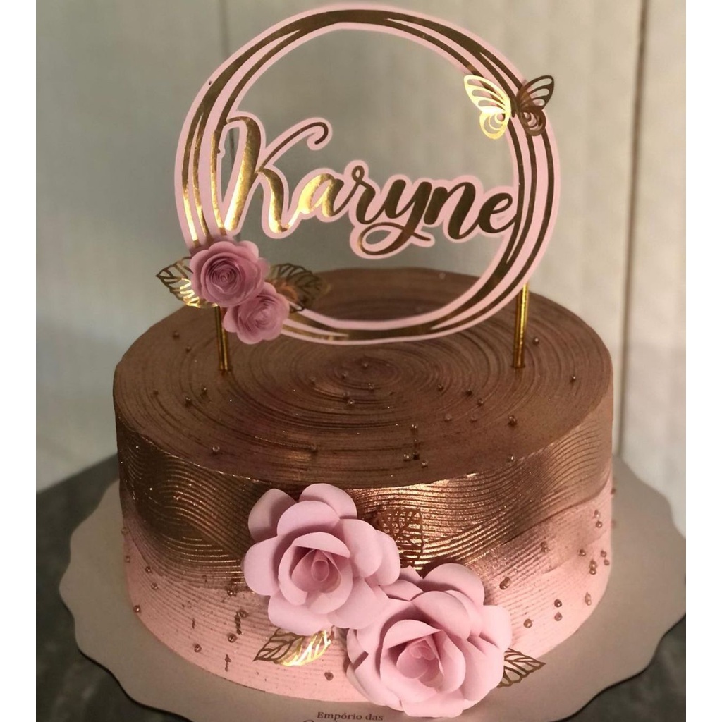 Topo Floral Circulo (topper, Bolo, Decoração) | Shopee Brasil