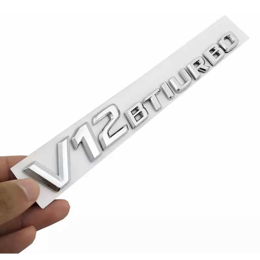 Emblema Mercedes Benz V12 Biturbo Bm Vw Gm C63 Slk Classe C | Shopee Brasil