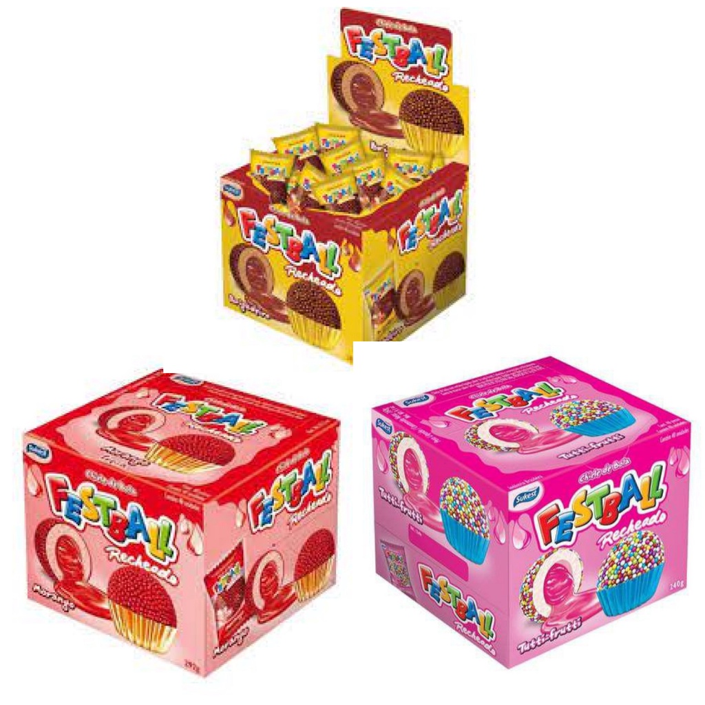 Chiclete Sukest Festball 240g - Escolha o Seu Sabor | Shopee Brasil