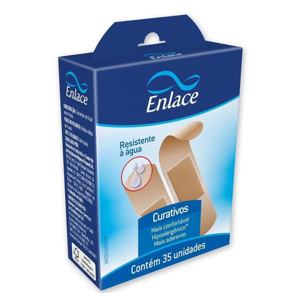 Curativo Adesivo Bandeide Enlace Super Aderente 35 unidades | Shopee Brasil