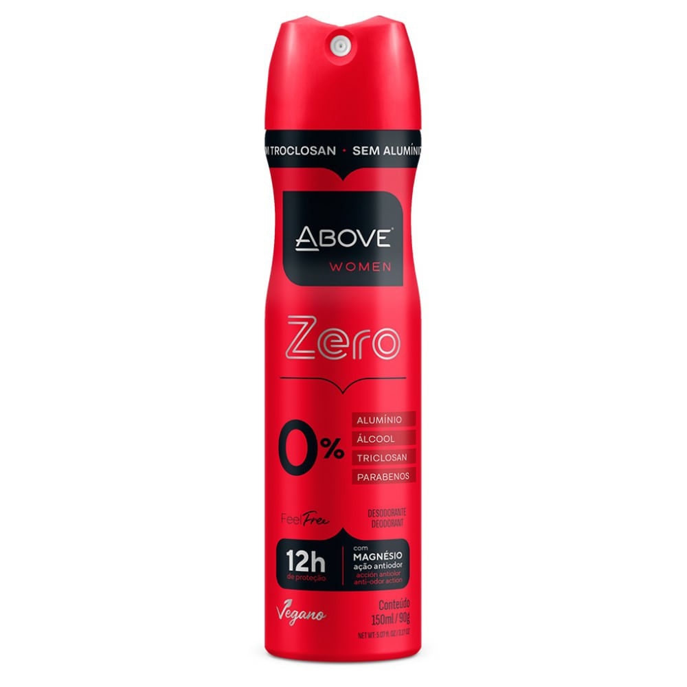 Kit 24 DESODORANTE ABOVE ZERO ALUMÍNIO FEMININO 150ML CADA | Shopee Brasil