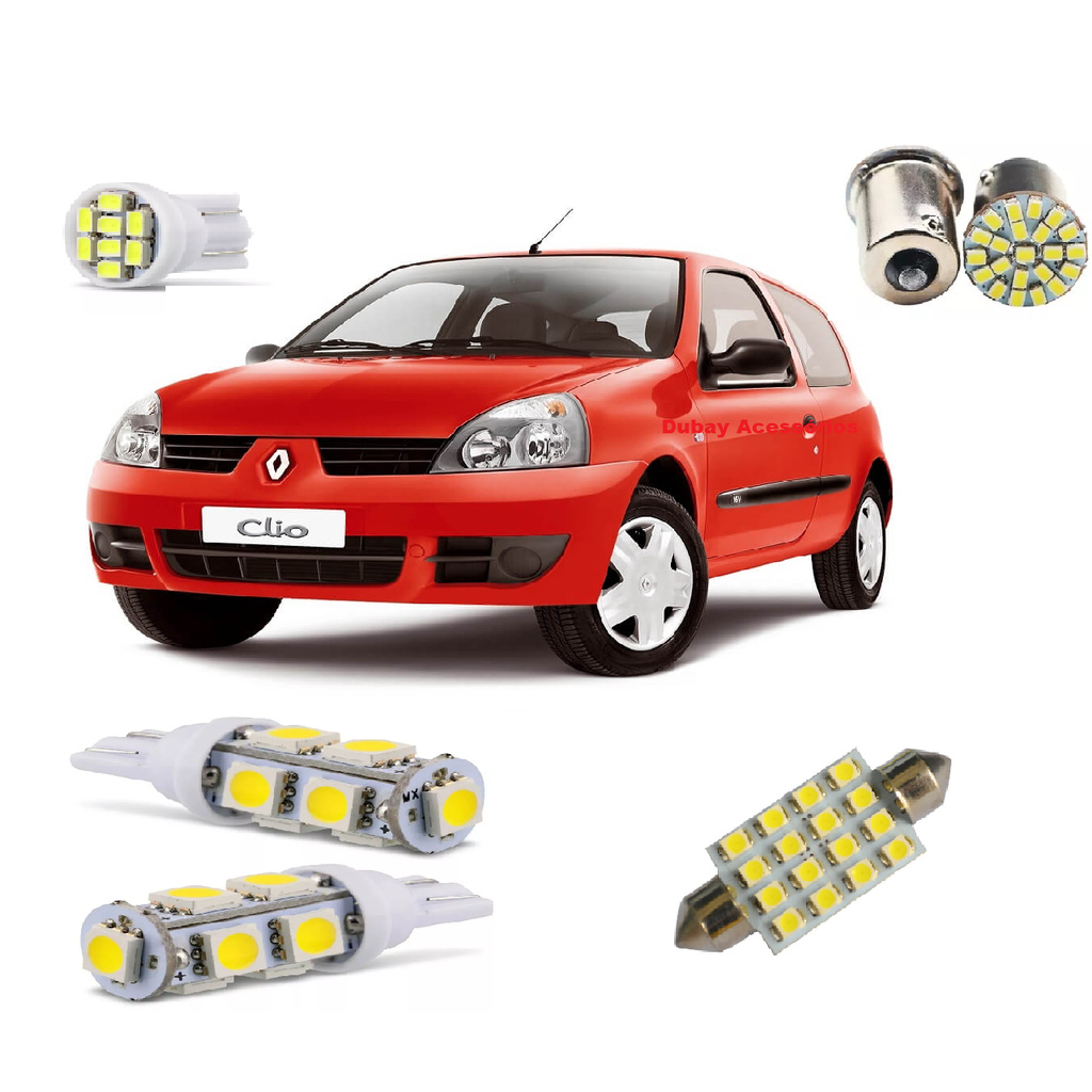 Kit Lampadas Led Renault Clio 6000k Teto Placa Re Farolete | Shopee Brasil