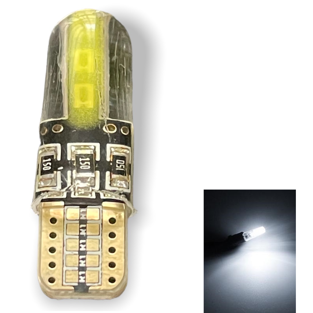 Kit 10 Lampada T10 6 Led W5w Branco Cambus Siliconada 12v | Shopee Brasil