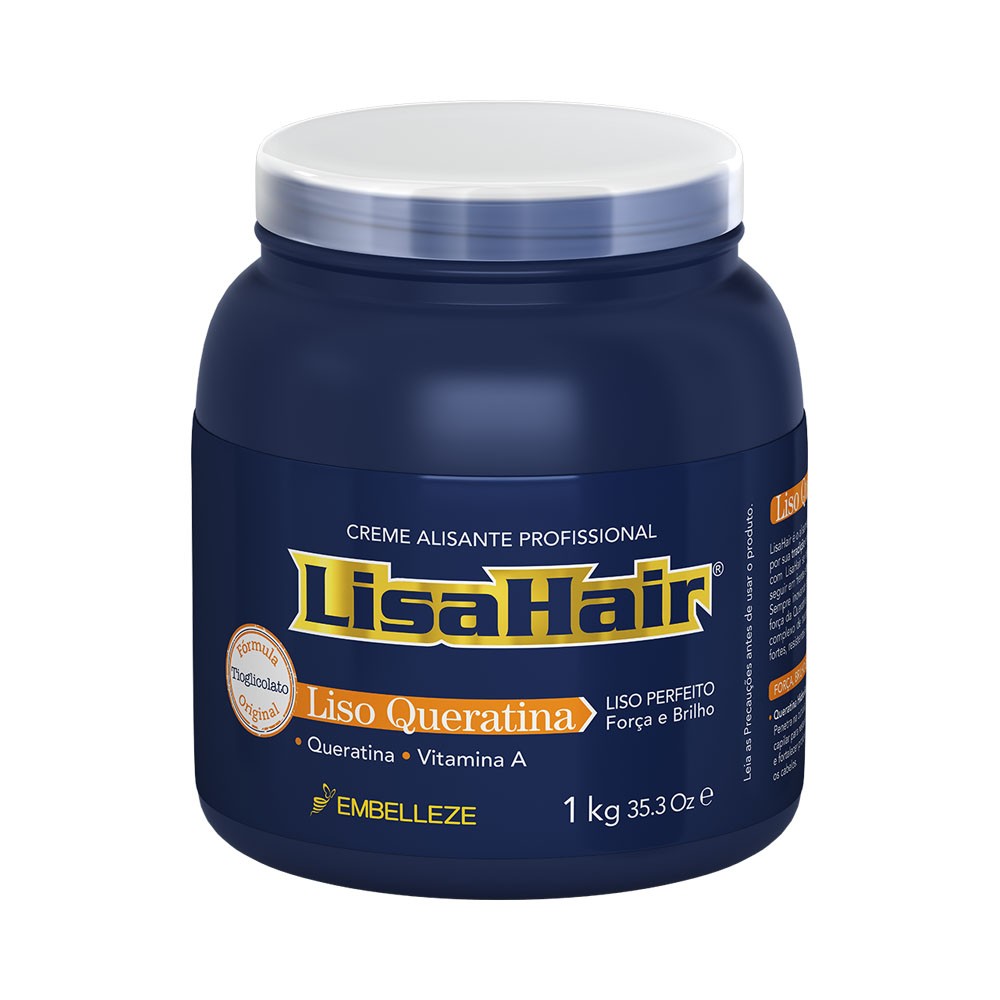 Creme Alisante LisaHair Liso Queratina 1Kg - Embelleze | Shopee Brasil