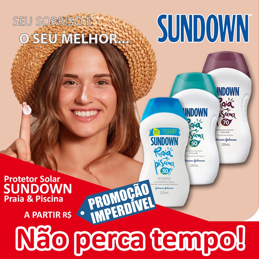Protetor Solar Sundown - Todos Os Tipos E Tamanhos | Shopee Brasil