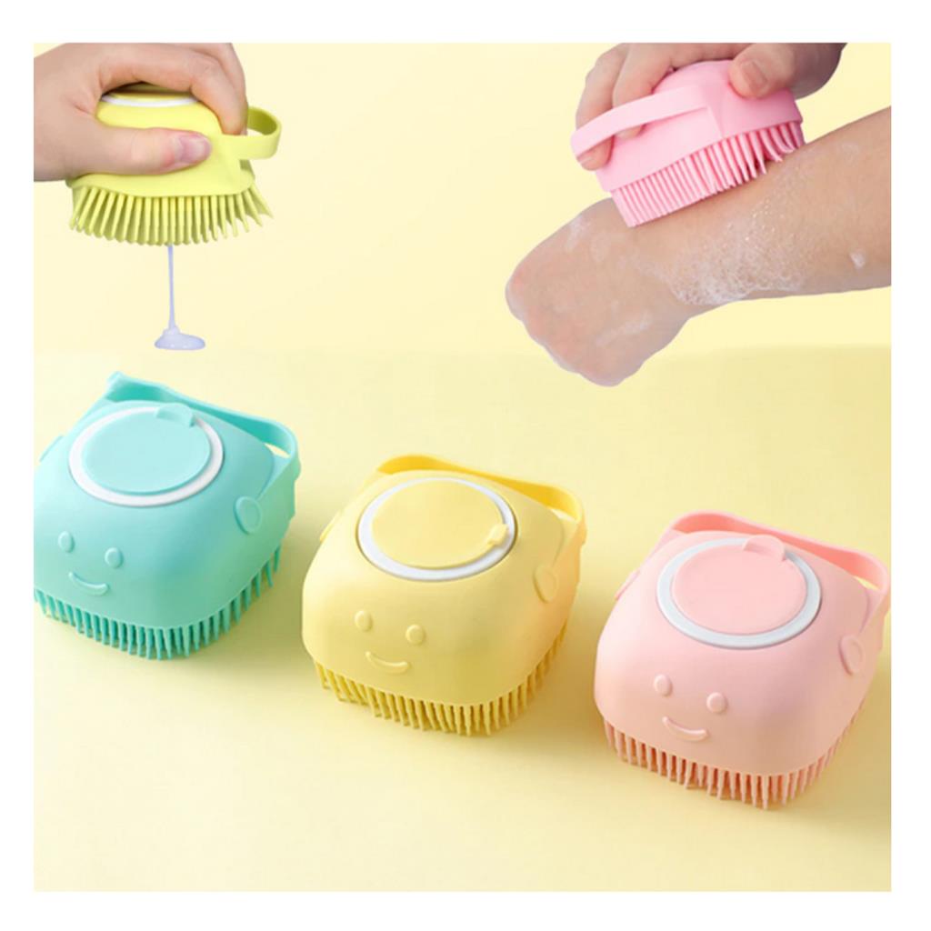 Esponja de Banho Silicone com dispenser para botar sabonete liquido ...