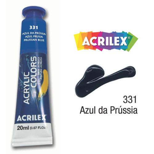 Tinta Acrílica para Pintura em Tela Acrilex Azul da Prússia – 331 Tubo ...