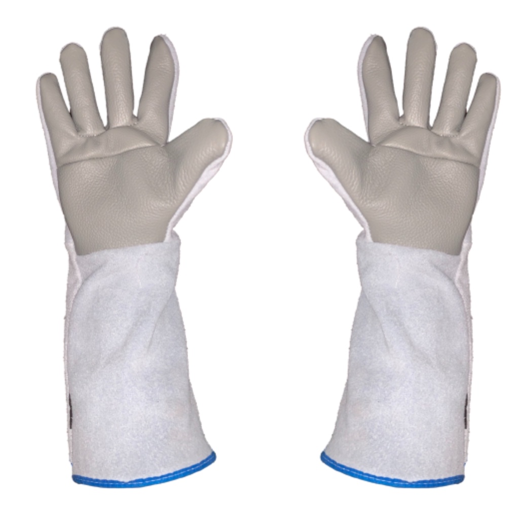 Luva Mista Vaqueta Raspa Cano Longo Couro Petroleira Segurança Epi P20 ...