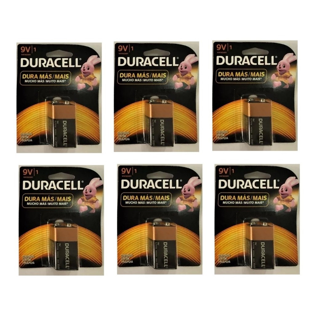 Kit 6 Baterias Duracell 9v - Original | Shopee Brasil