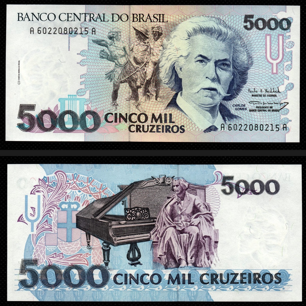 Cédula C 221 5000 cruzeiros 1993 FE | Shopee Brasil