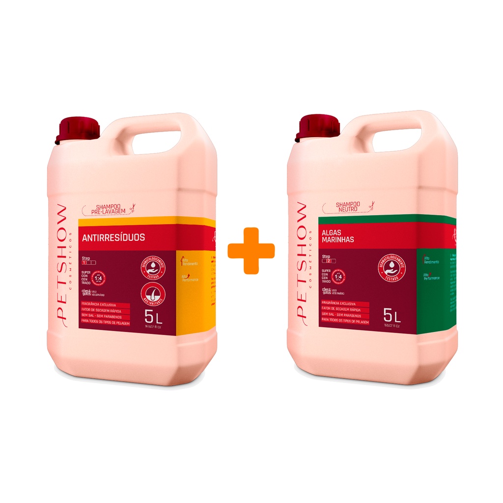 Shampoo Anti Resíduo Coco e Algas Marinhas 5 Litros Pet Show | Shopee ...