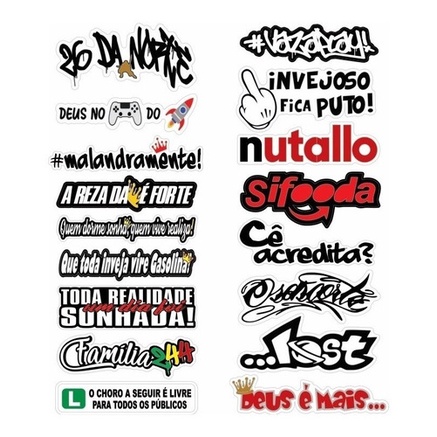 Cartela De Adesivos Personalizados Carro Moto Bike Motocross | Shopee Brasil