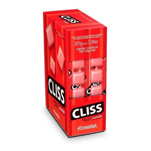 Kit 2 Chiclete Cliss Cartela Blister c/12un Florestal Chicle Goma de ...