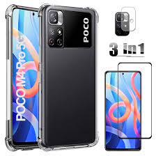 Kit 3X1 Xiaomi Poco M4 Pro 5G - Pelicula Ceramica 9D + Capa Transparente Anti Impacto + Pel ...