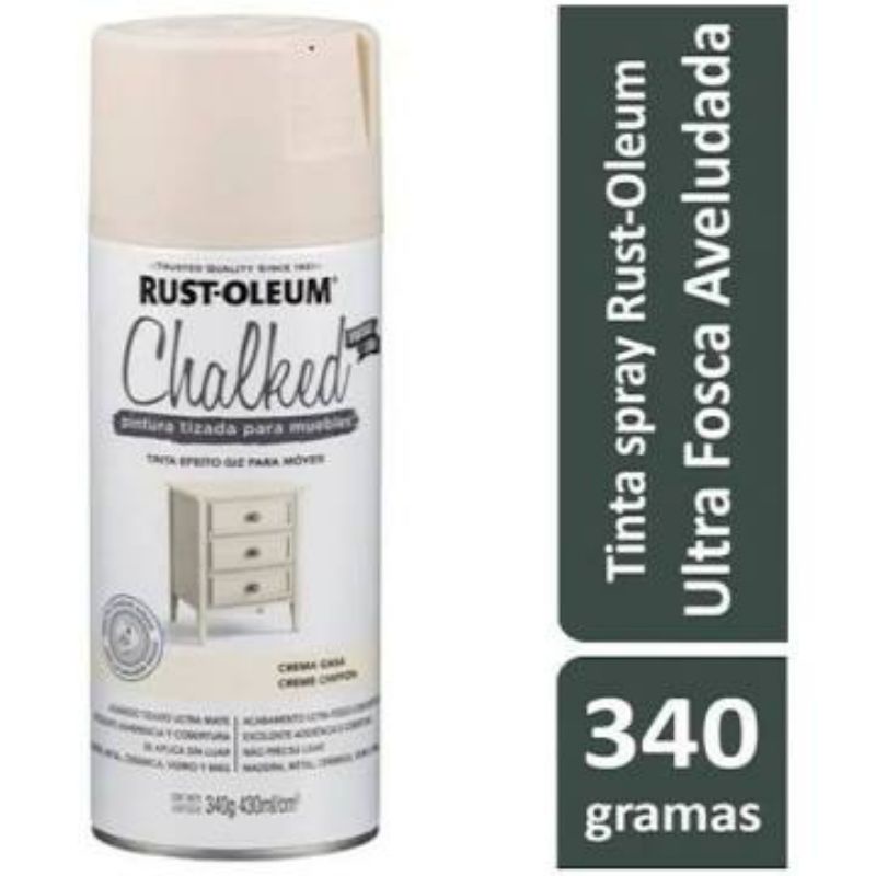 Tinta Spray para Móveis Madeira Cerâmica Efeito Giz CHALKED CREME GAZA Rust Oleum | Shopee Brasil