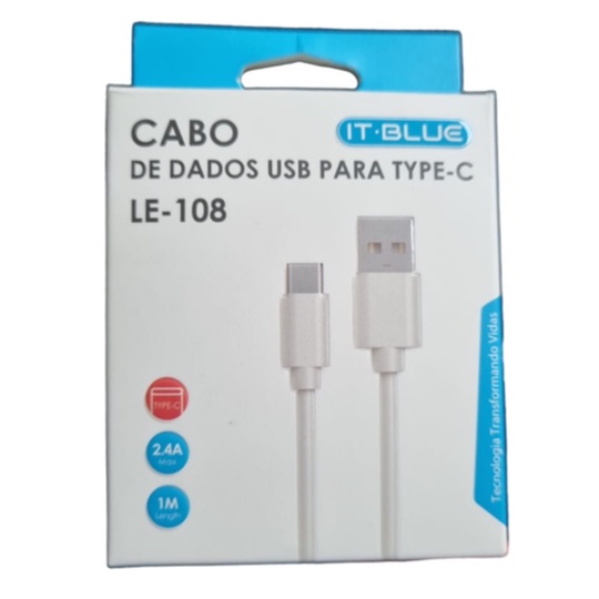 Cabo de Dados e Carregamento Tipo c 1 metro ItBlue LE-108 | Shopee Brasil
