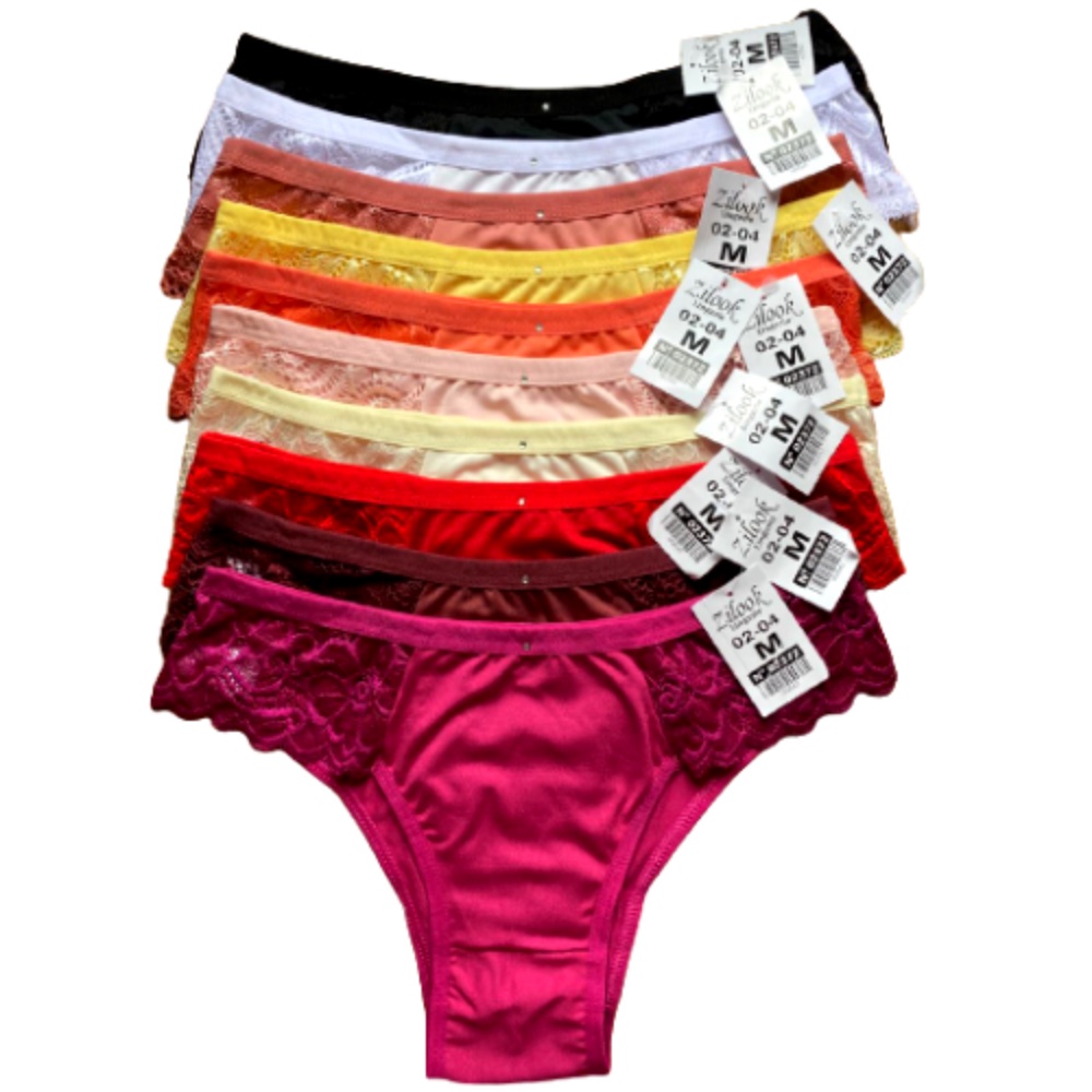 Kit Com 5 Calcinhas Femininas Renda Microfibra Premium | Shopee Brasil