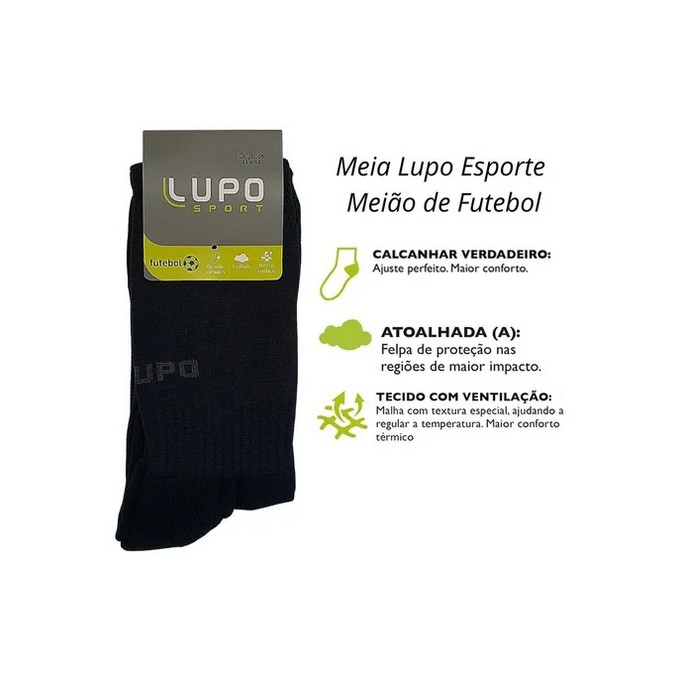 Meião Futebol Infantil Lupo kids 33 ao 36 Original Barrato | Shopee Brasil