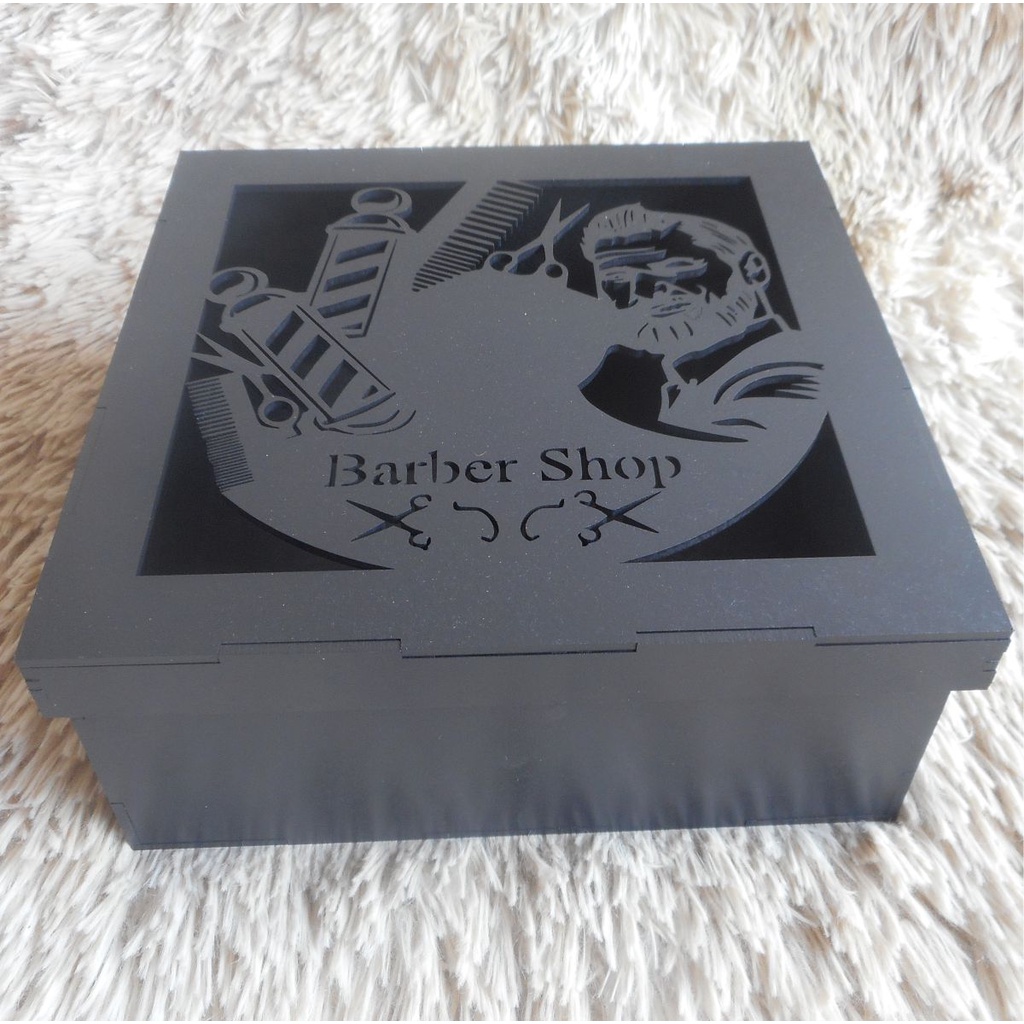 Caixa para Barbearia em mdf Modelo Tampa Vasada | Shopee Brasil