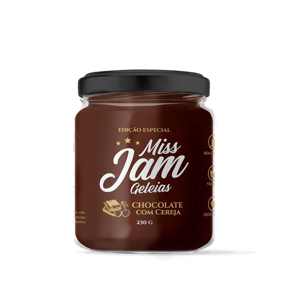 Geleia Artesanal Gourmet Miss Jam Chocolate c Cereja | Shopee Brasil