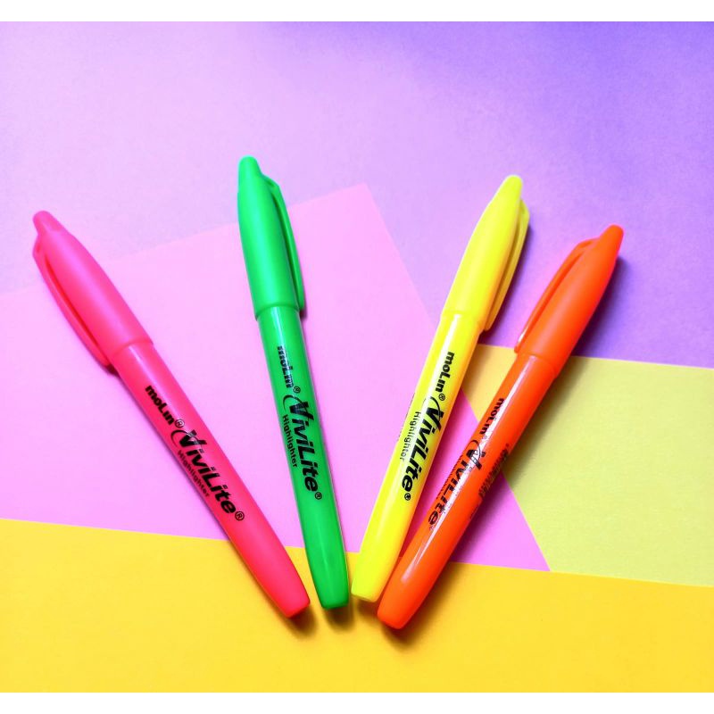 Marca texto Molin Vivilite Highlighter cores Neon | Shopee Brasil