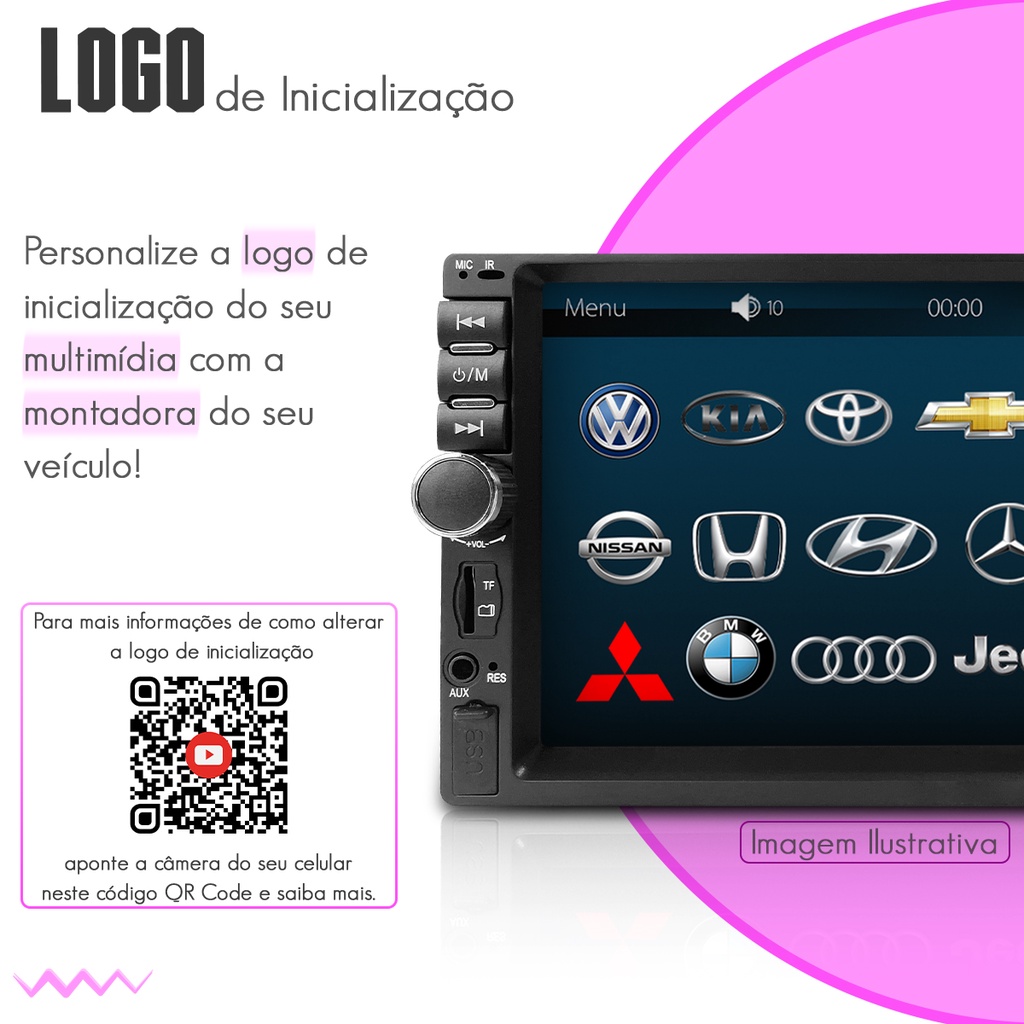 Central Multimídia Radio Universal 2 Din Mp5 Bluetooth Espelhamento Via USB | Shopee Brasil