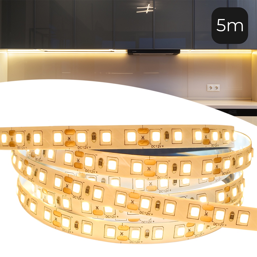 Fita Led 120led Por Metro Ip20 12v 3528 Para Perfil 5 Metros Quente ...