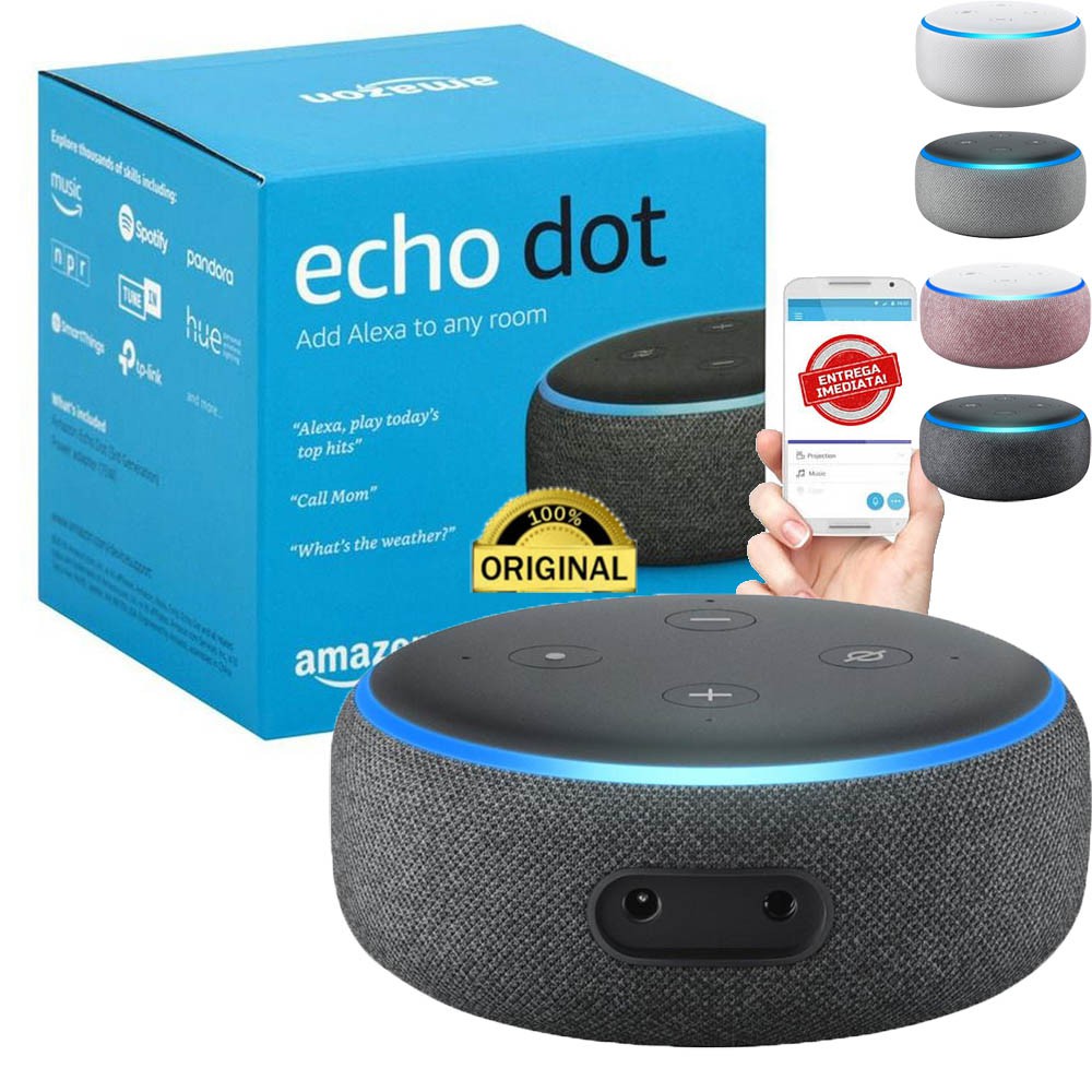Smart Speaker Amazon Alexa Echo Dot 3 Original Assistente Pessoal Alexa Lacrada | Shopee Brasil