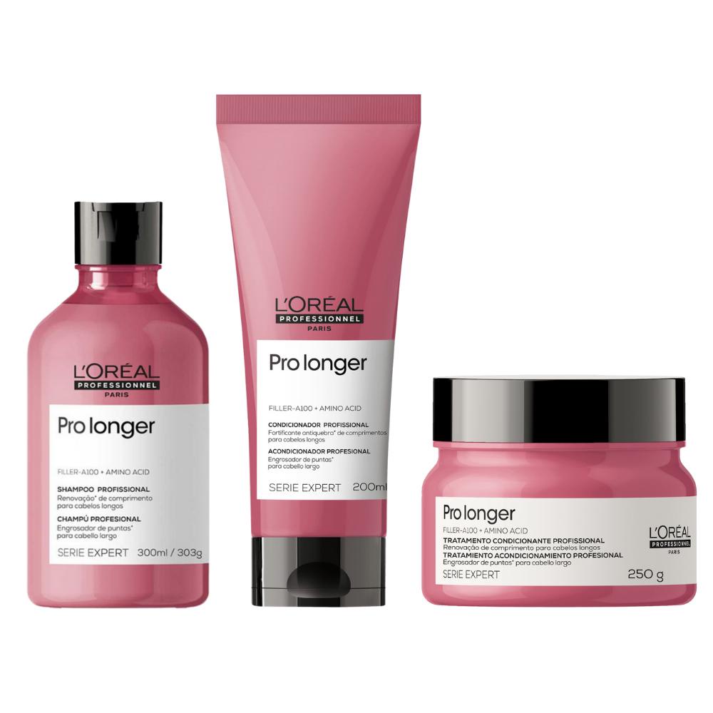 KIT LOREAL PRO LONGER SH300ML + COND200ML + MASC250GR | Shopee Brasil