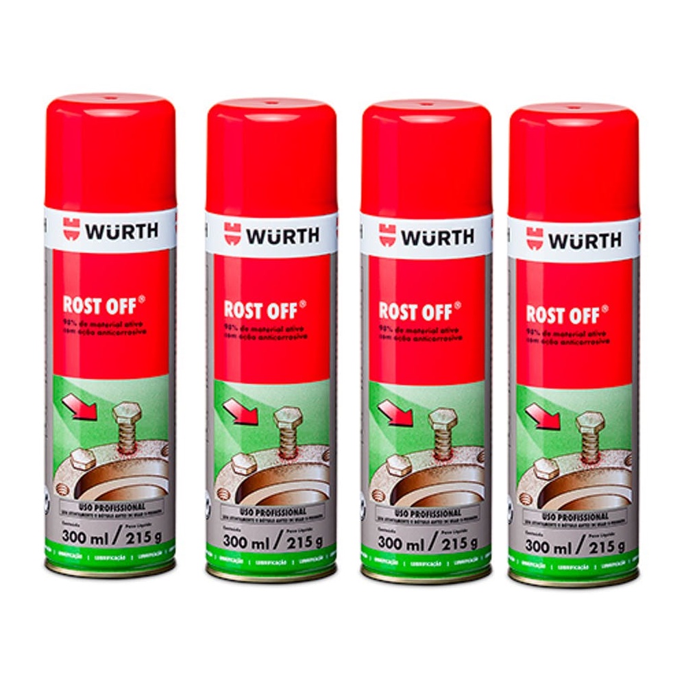 Kit 4 Lubrificante Desengripante Antiferrugem Rost Off Wurth 300ml ...