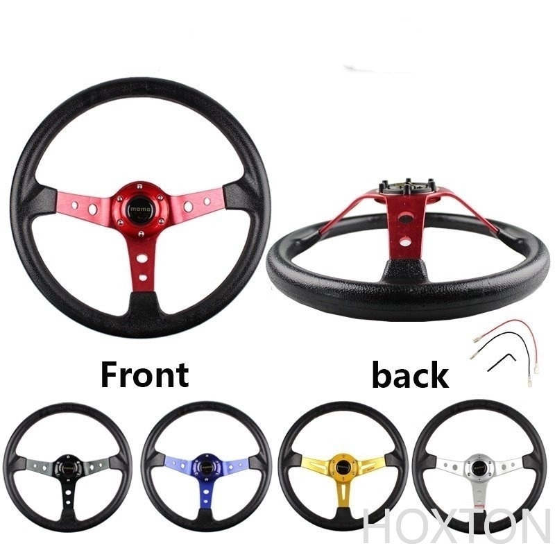 MOMO OMP STEERING Wheel Deep Dish Racing Steering Wheel 14"inch 350mm PU | Shopee Brasil