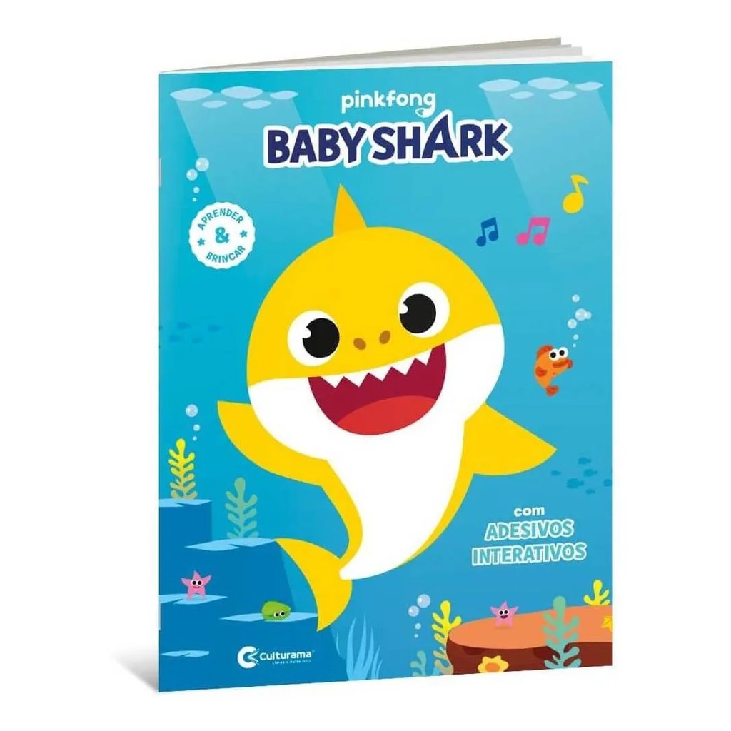 Livro De Atividades e colorir Baby Shark Adesivos E Mascara Infantil ...
