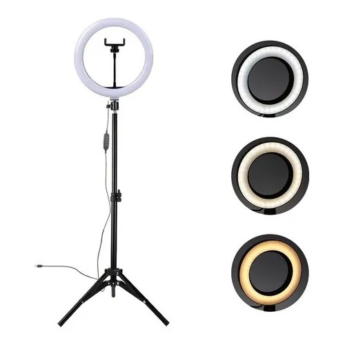 Ring Light Completo Iluminador de Led 14 Polegada 36cm Com Tripé 2,1m Profissional YouTuber e ...