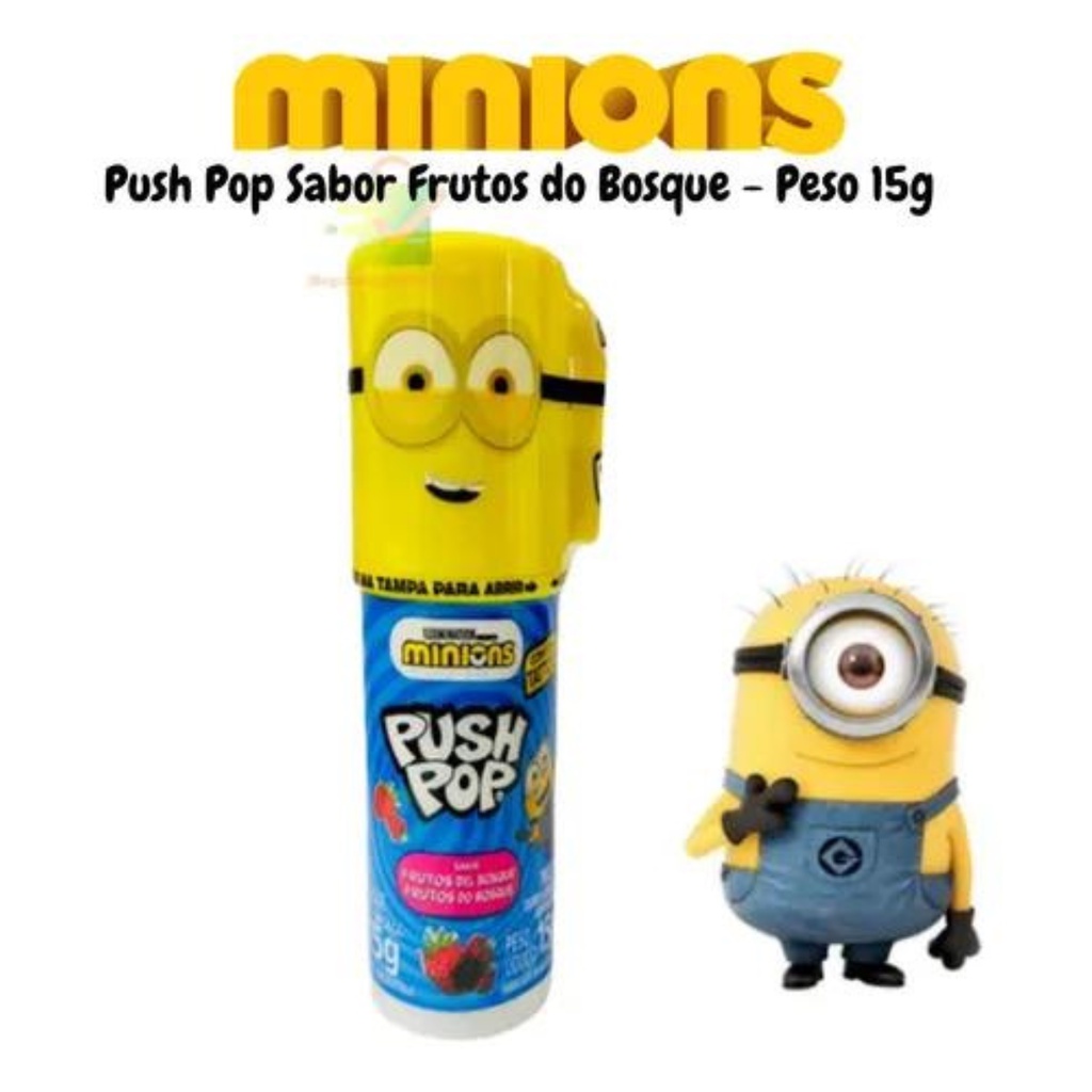 Pirulito Push Pop Sabor Frutos Do Bosque Tema Minions - Nfe | Shopee Brasil