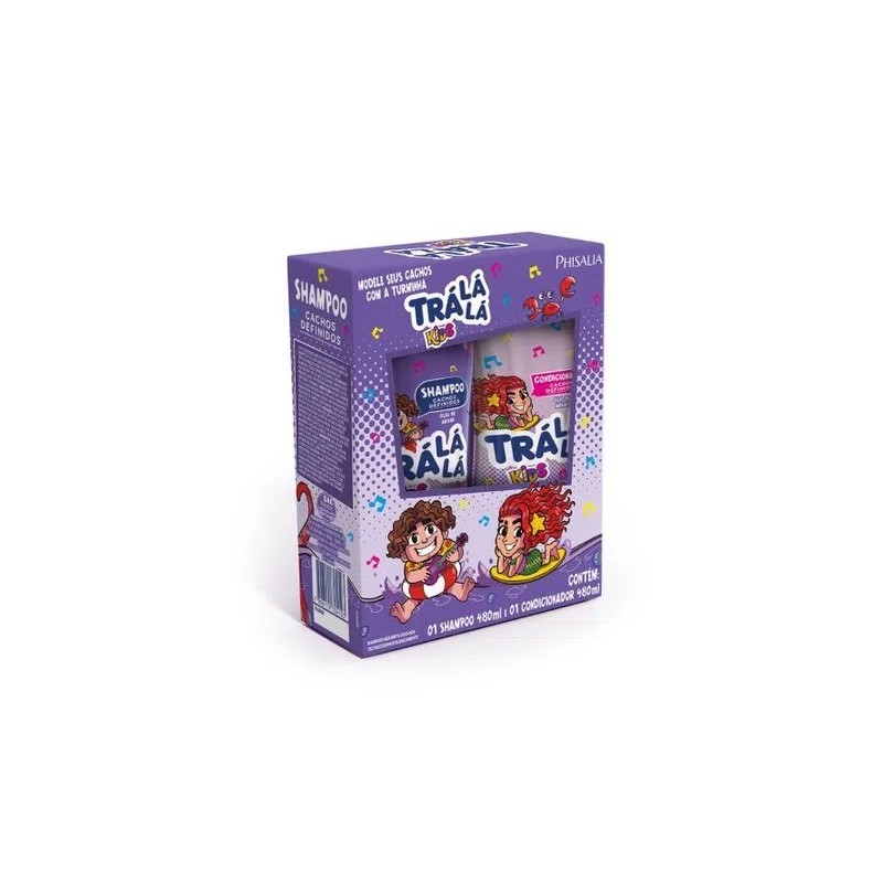 Kit Phisalia Trá Lá Lá Eu Amo Cachos Shampoo 480ml e Condicionador ...