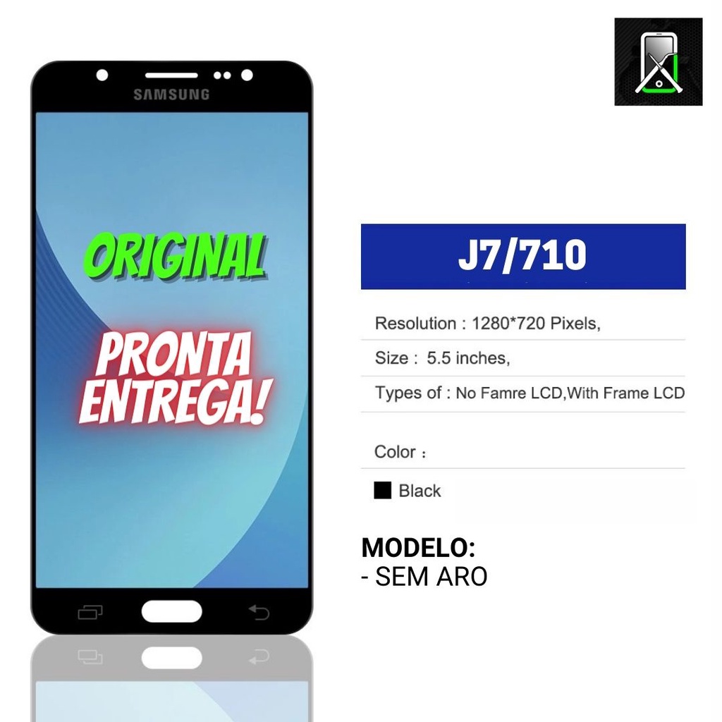 Tela Frontal Display SAMSUNG J7, J710 LCD Touch Screen (INCELL/ORIGINAL) | Shopee Brasil