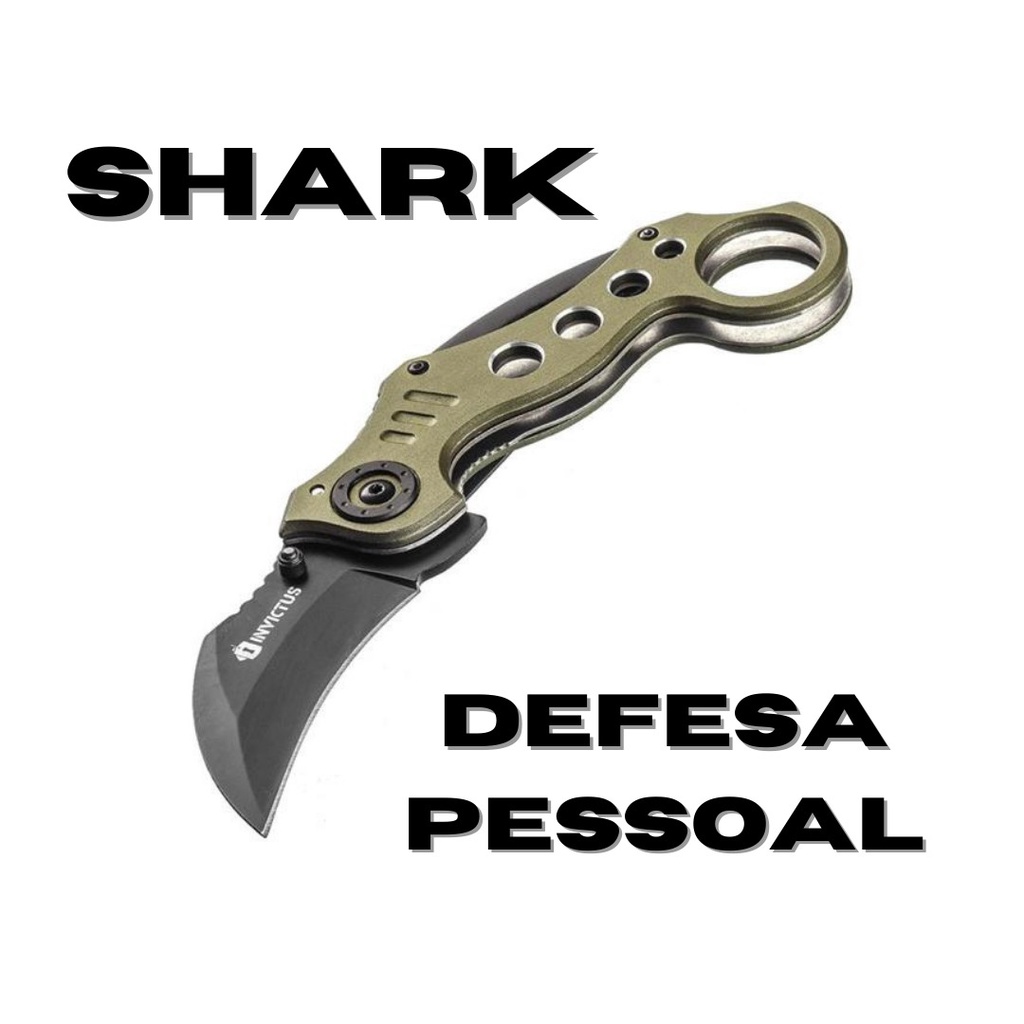 Canivetes Taticos Punhal Karambite Invictus Defesa Pessoal Shark Green ...