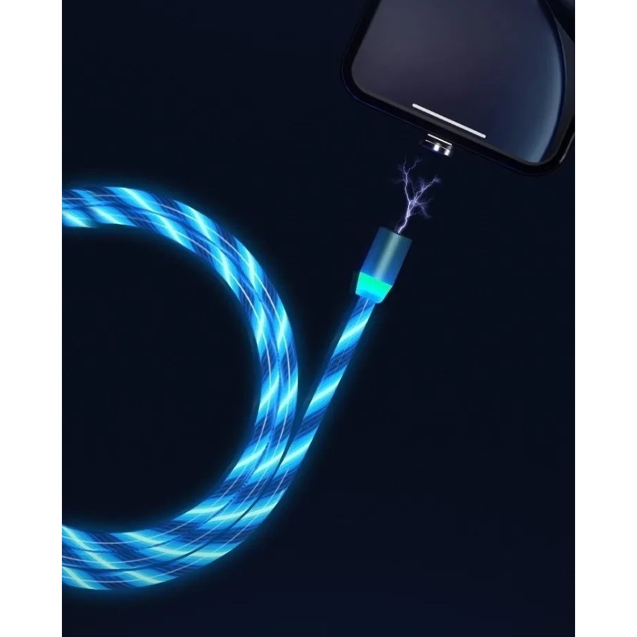 Cabo Usb Magnetico Luz Led Iluminado Colorido Luminoso Ima Tipo C ...