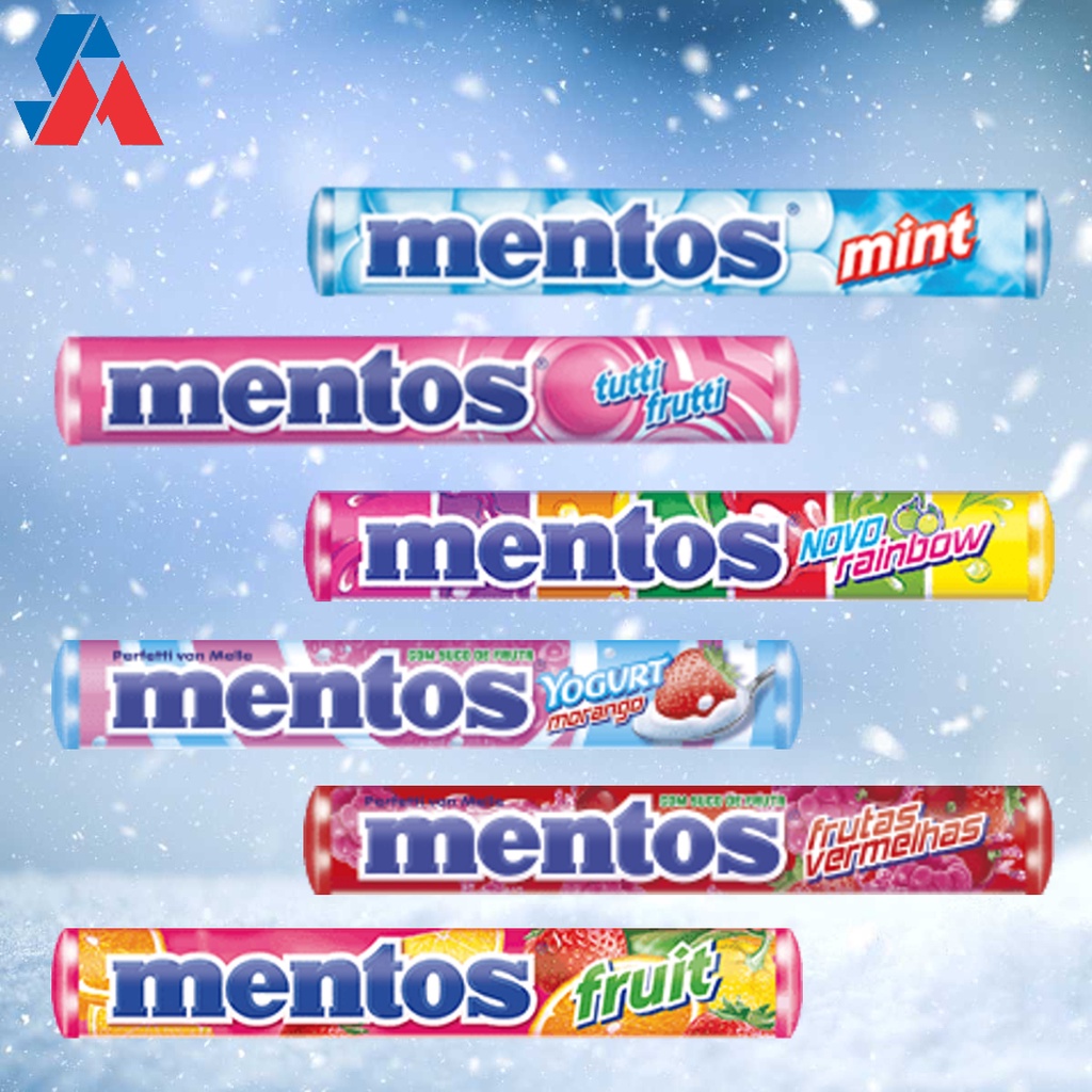 MENTOS - Balas Drageadas Mastigáveis 37,5g - Diversos Sabores | Shopee ...