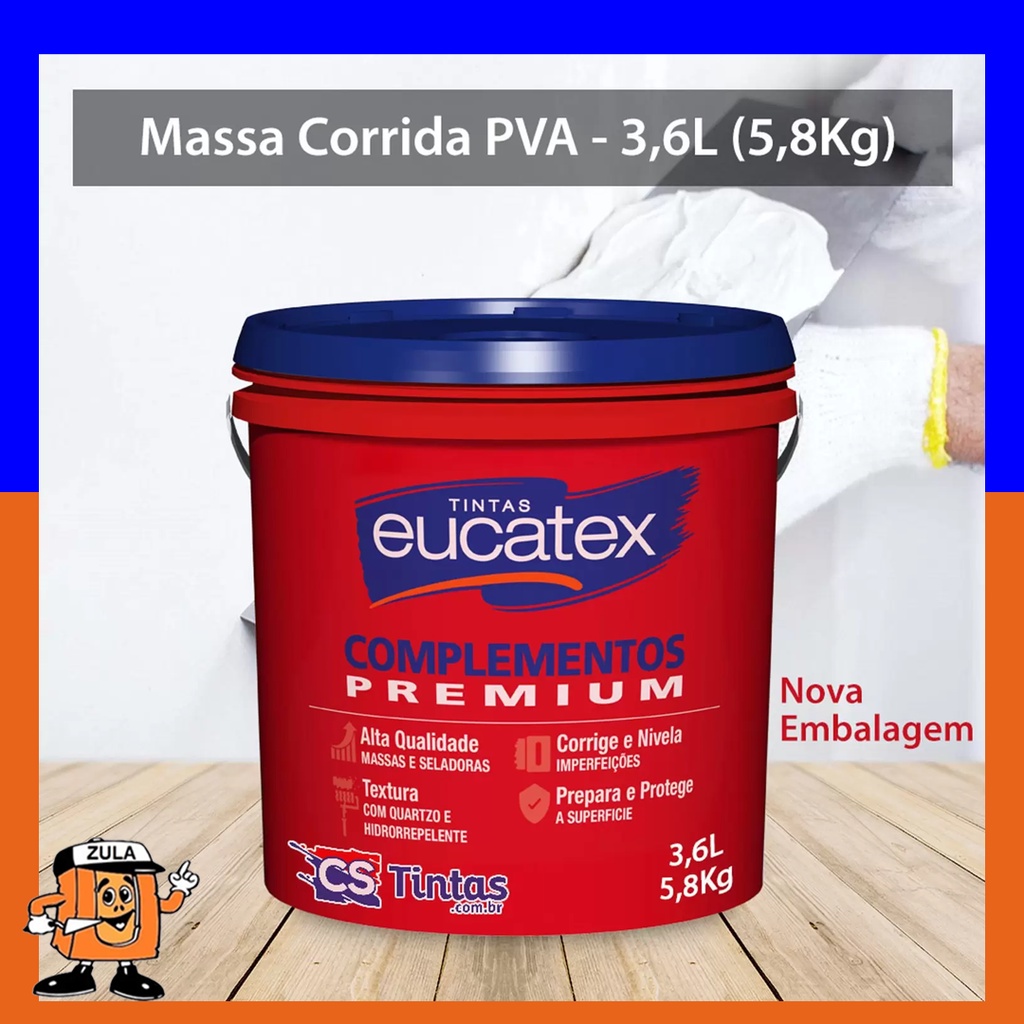 Massa Corrida Pva 5 8kg Eucatex | Shopee Brasil