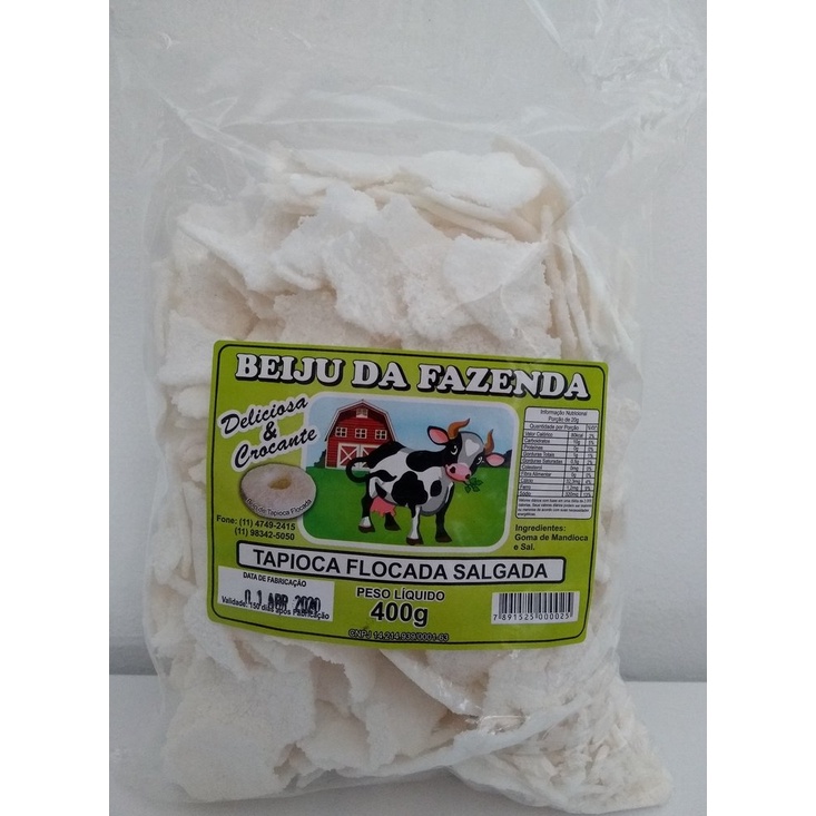 Kit 2 Unidades Beiju Da Fazenda Tapioca Flocada Salgada 400Gr | Shopee ...