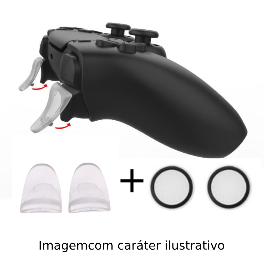 L2 R2 Gatilho Extensores + Grips de Analogico Adequado Para Ps5 ...