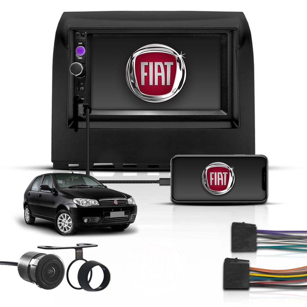 Kit Central Multimidia 2 Din Mp5 Bluetooth Espelha Fiat Palio Fire | Shopee Brasil